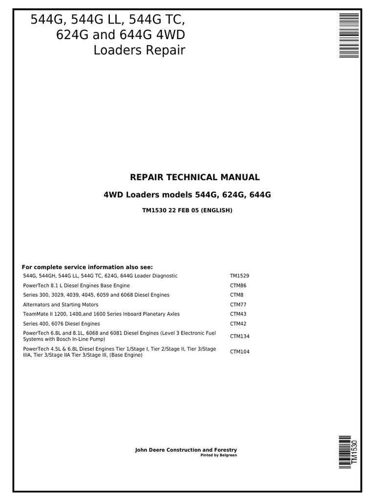 544G Loader Repair Manual Overview | PDF | Manual Transmission | Engines