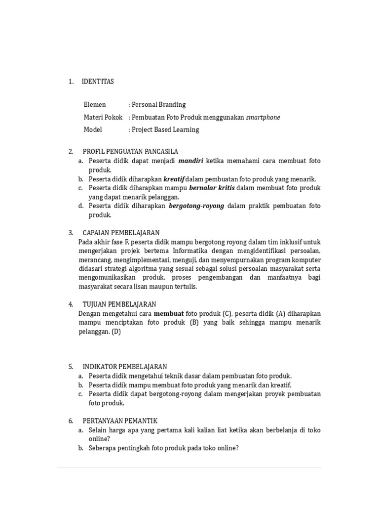 LKPD Project Design File - Foto Produk | PDF