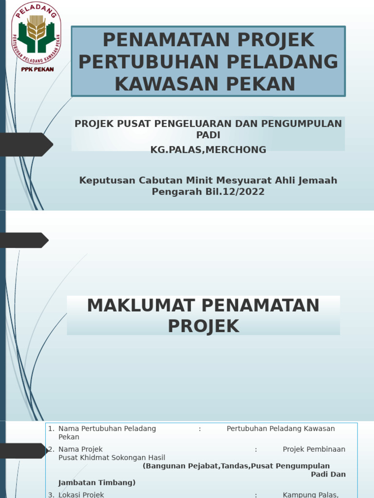 PEMBENTANGAN PENAMATAN PROJEK PUSAT TIMBANG PADI EDIT | PDF