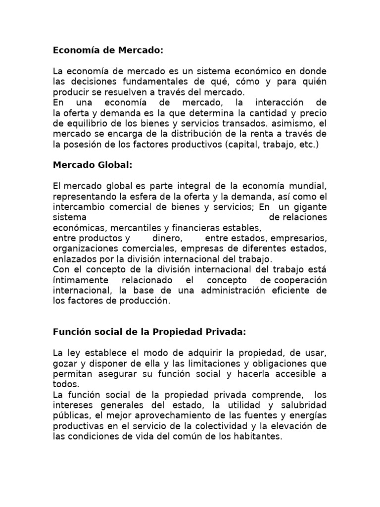 Economía de Mercado | PDF
