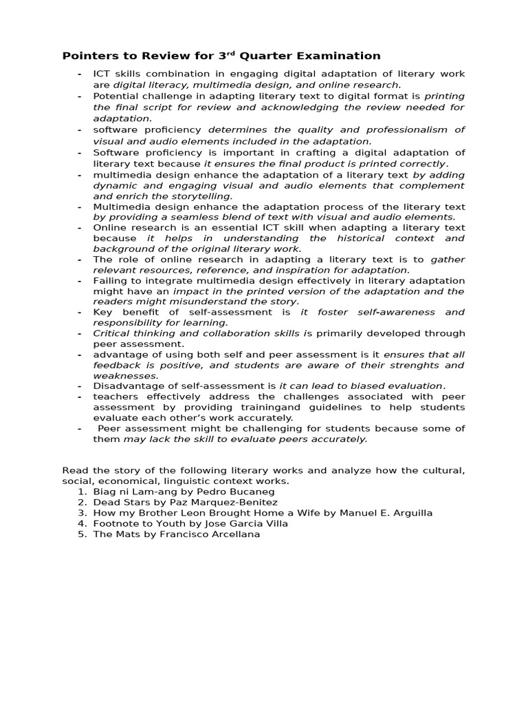 3rd Quarter Reviewer Pdf Educational Technology Multimedia