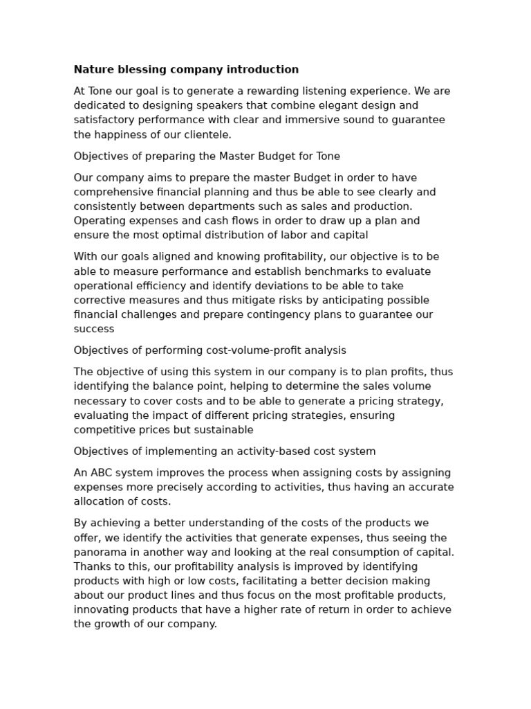 Nature Blessing Company Introduction | PDF | Pricing | Profit (Economics)