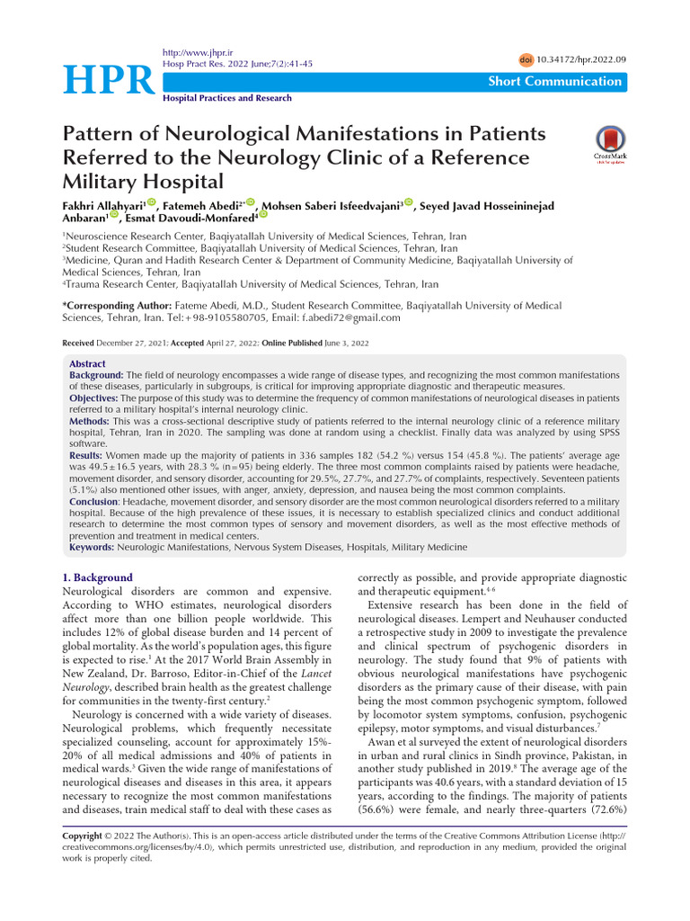 HPR - Volume 7 - Issue 2 - Pages 41-45 | PDF | Neurology | Mental Disorder