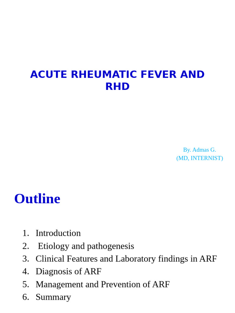 Unit 2 - Acute Rheumatic Fever | PDF | Medicine | Diseases And Disorders