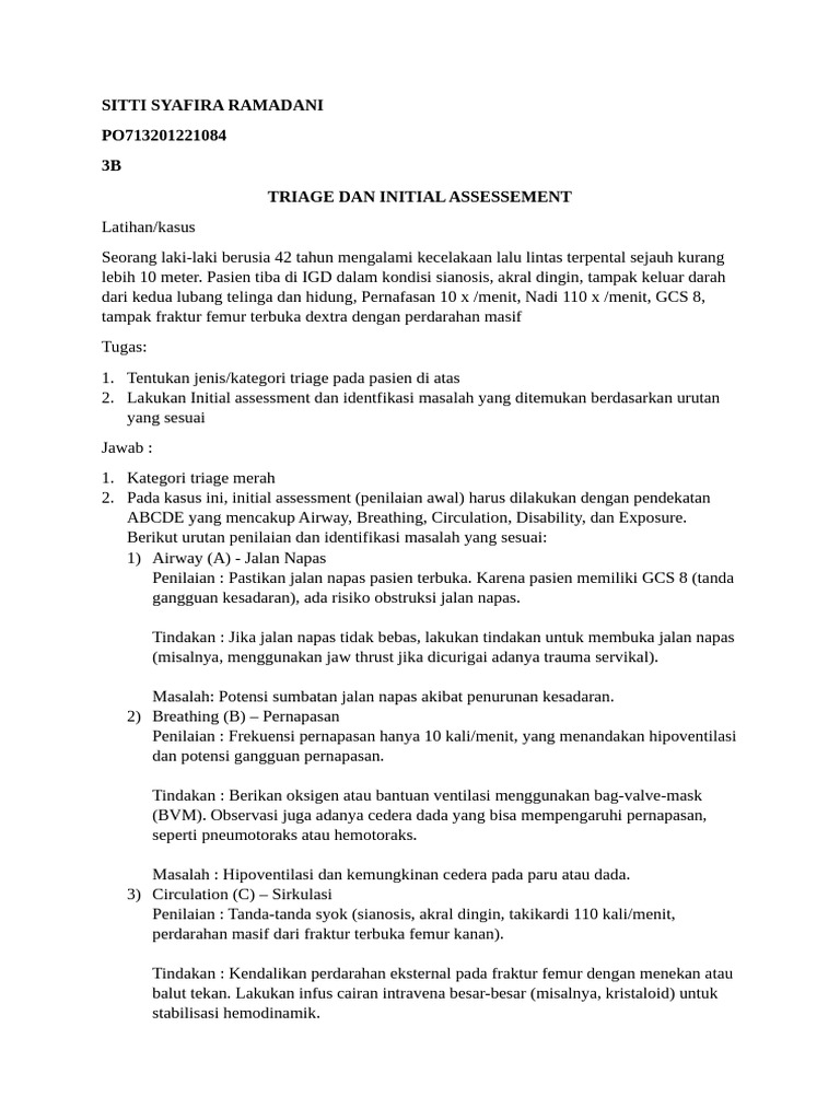 Triage Dan Initial Assessement | PDF