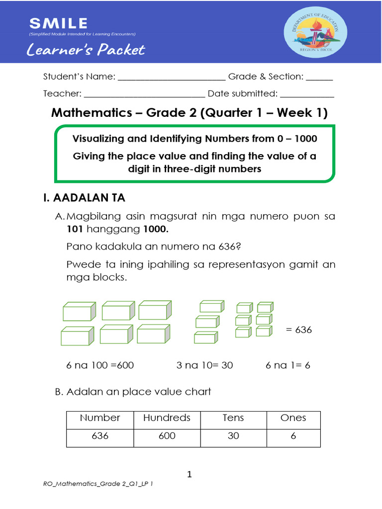 Math 2 - Q1 - WK 1 | PDF