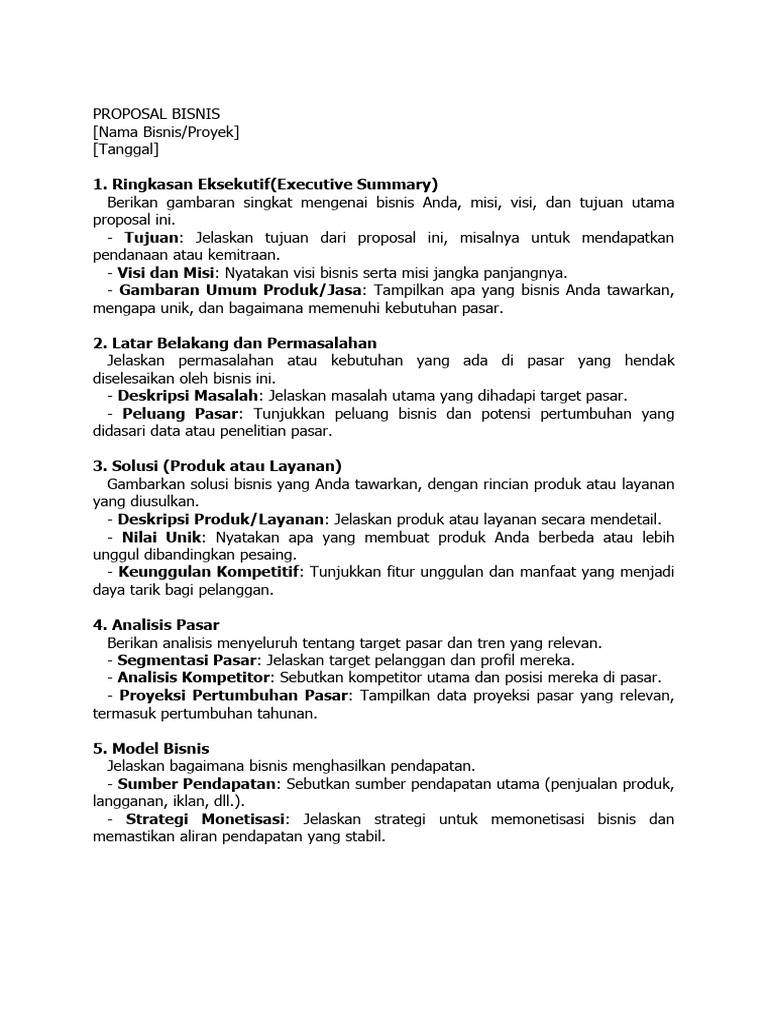 Proposal Bisnis: Rencana Strategis Terperinci | PDF