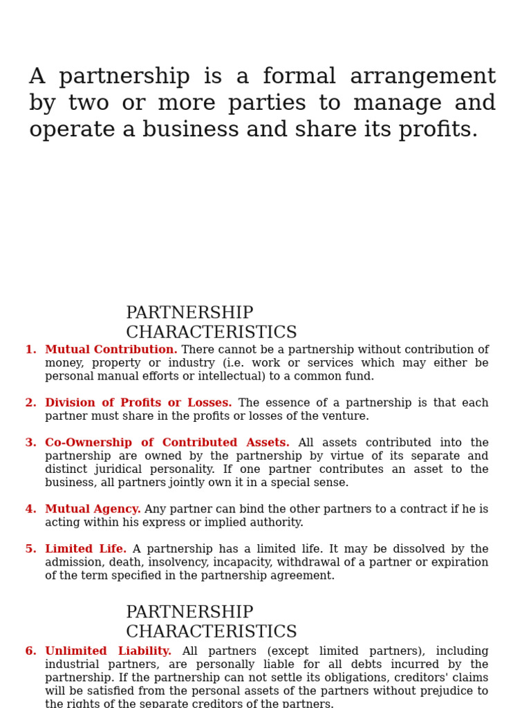 Partnership Overview | PDF | Partnership | Limited Partnership