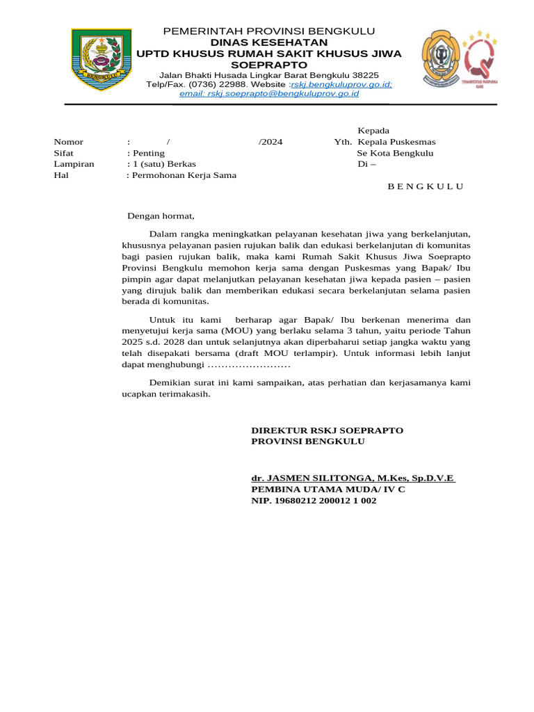 Permohonan Kerjasama Rujuk Balik | PDF