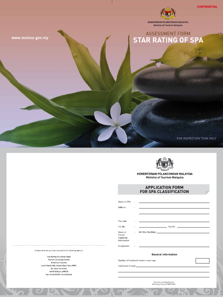 Borang Permohonan Pengelasan Spa | PDF