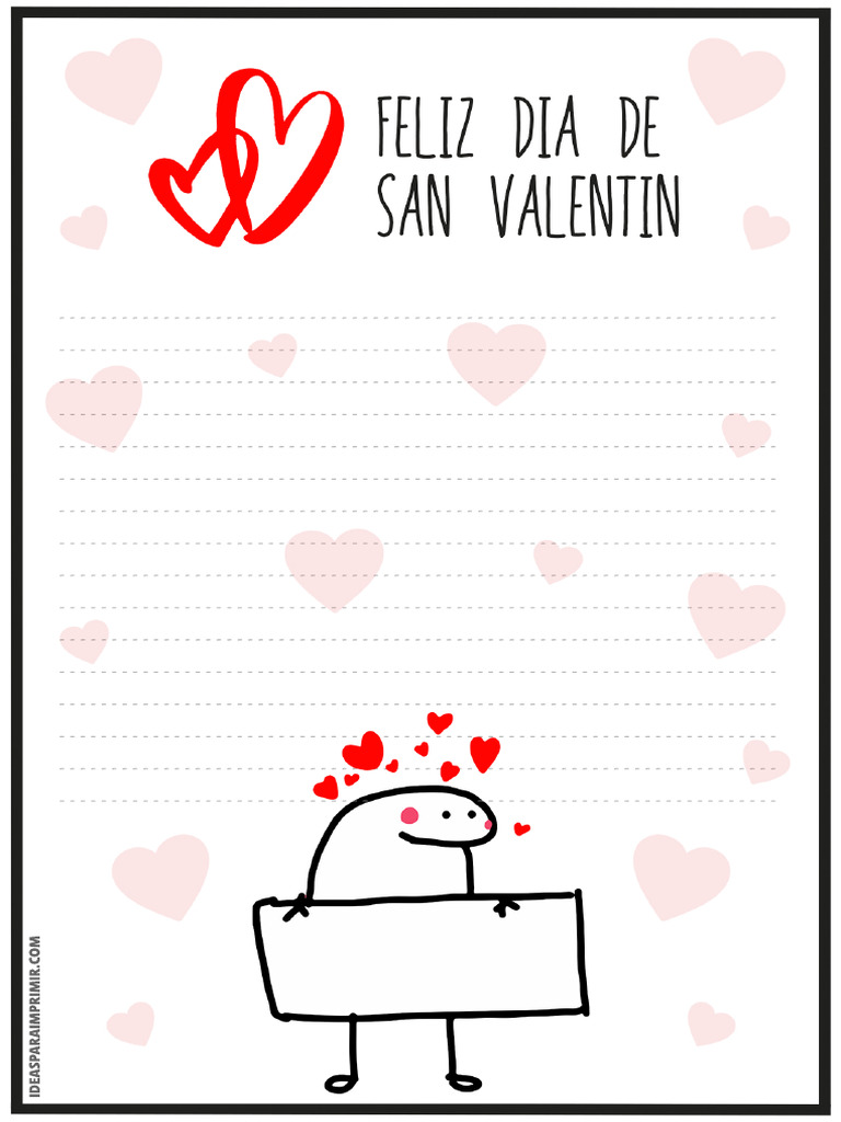 Plantilla Carta Flork San Valentin para Imprimir Gratis | PDF