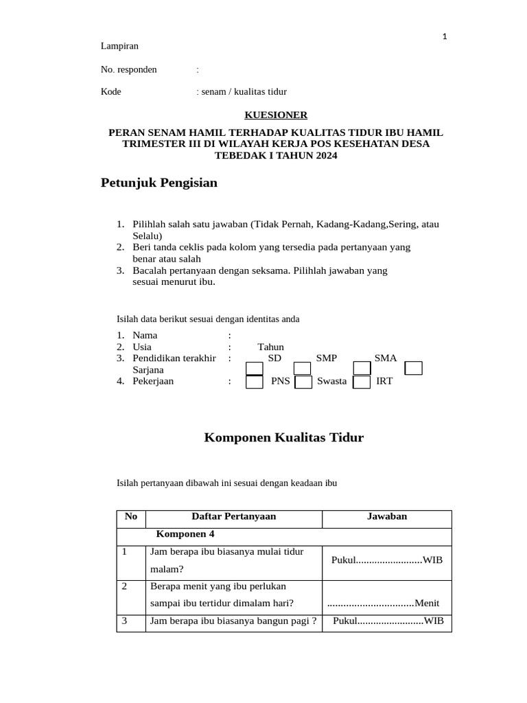 Peran Senam Hamil pada Kualitas Tidur | PDF