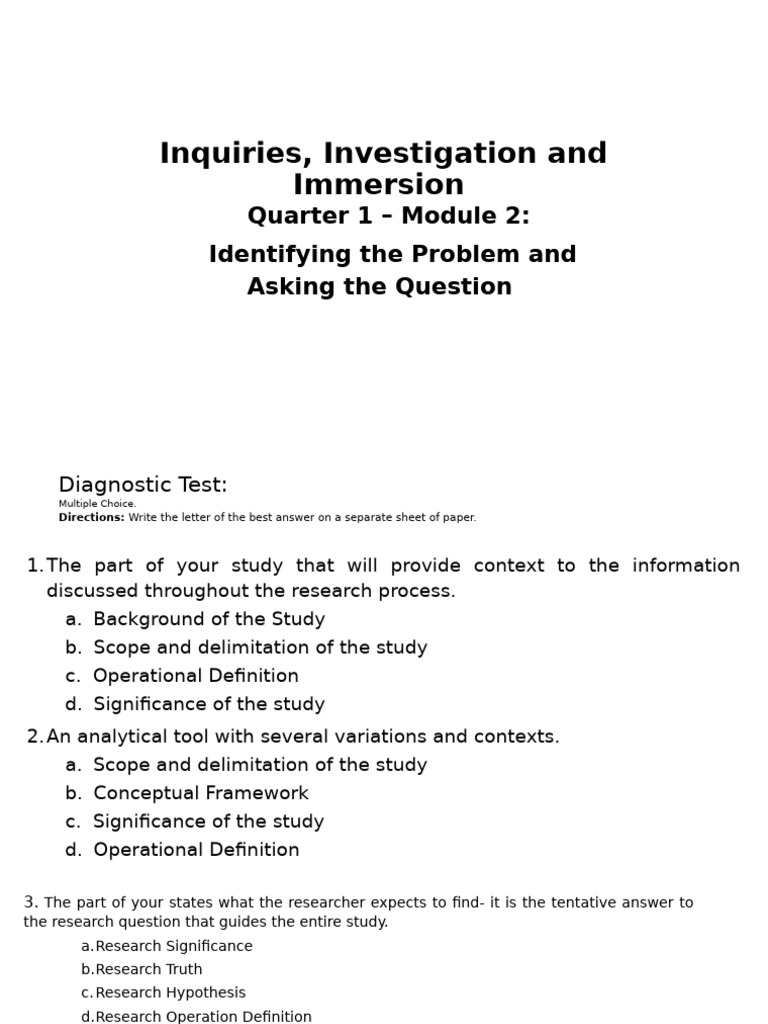 Research Problem Identification Guide | PDF | Conceptual Framework ...