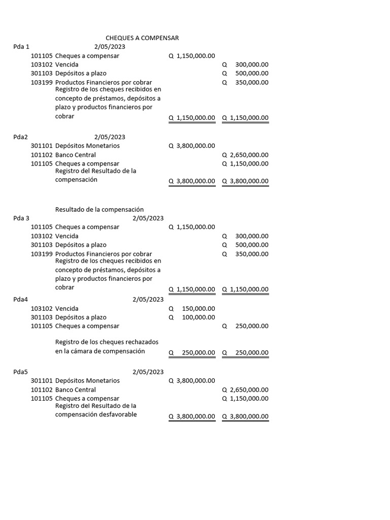 Registro de Cheques y Divisas 2023 | PDF | Bancos | Moneda