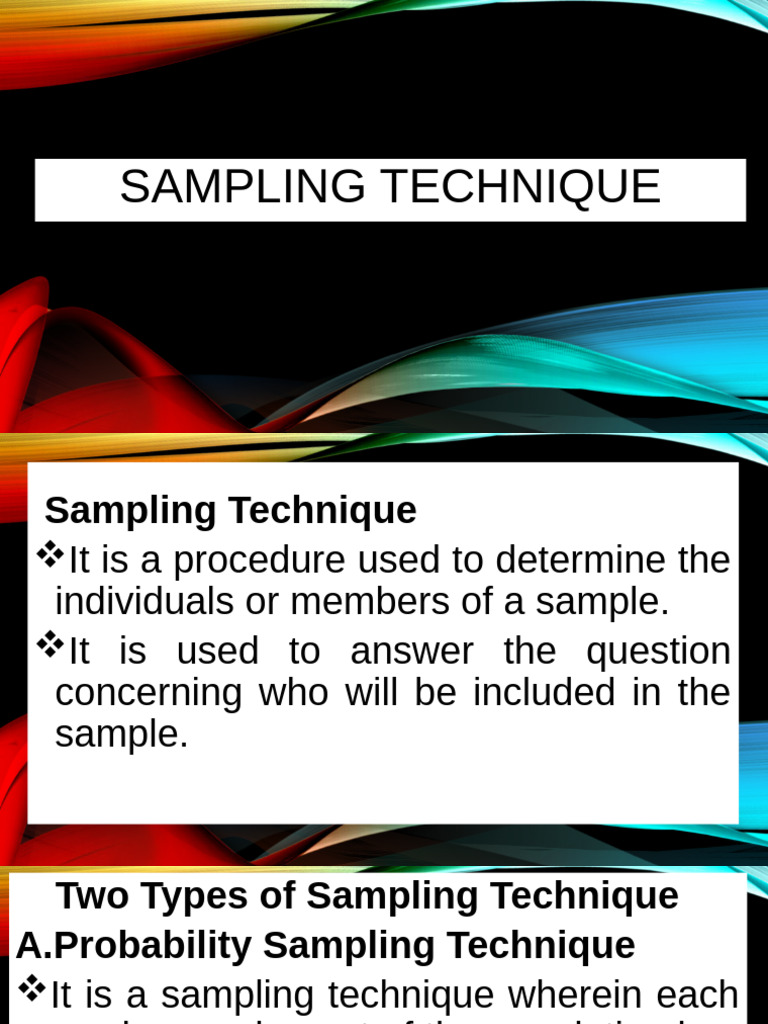SAMPLING-TECHNIQUE | PDF | Sampling (Statistics) | Statistics SAMPLING-TECHNIQUE | PDF | Sampling (Statistics) | Statistics