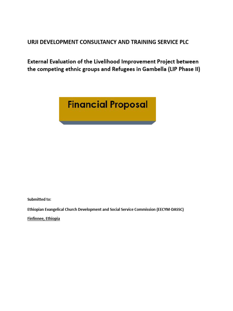 Detail Financial Proposal (MARII) .Docx (Urji) | PDF | Ethiopia