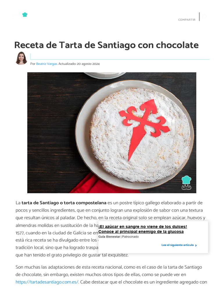 20 - Tarta de Santiago Con Chocolate - Receta FÁCIL y ORIGINAL | PDF ...