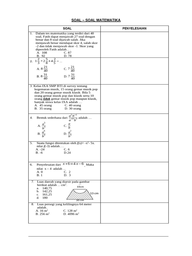 Latihan Soal OSN Matematika | PDF