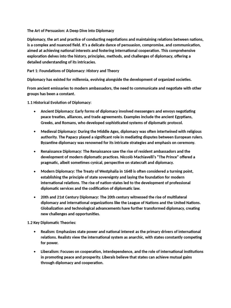 Mastering the Art of Diplomacy | PDF | Diplomacy | Negotiation