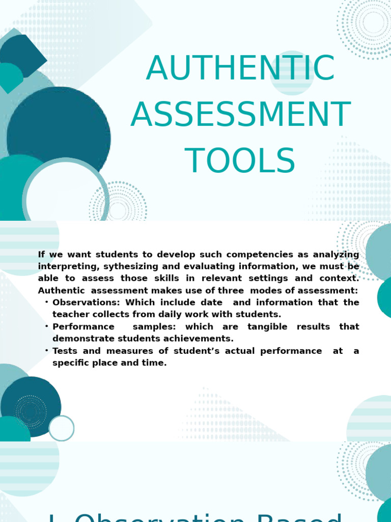 Authentic Assessment Tools | PDF | Educational Assessment | Behavior ...