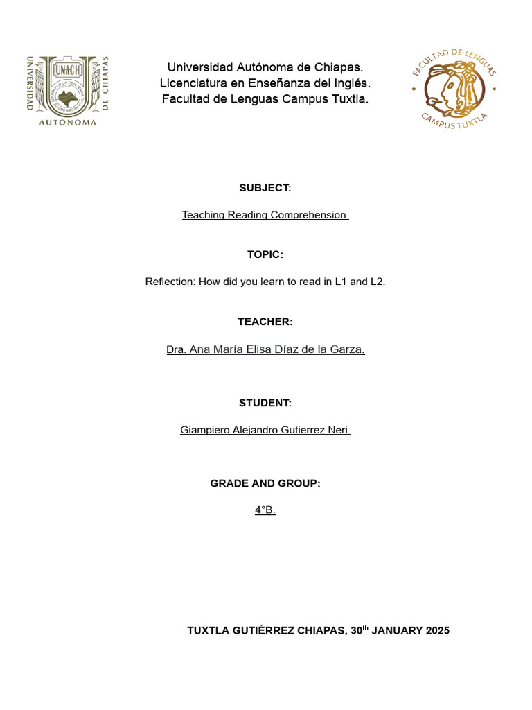 TESOL How I learn to read Reflection | PDF