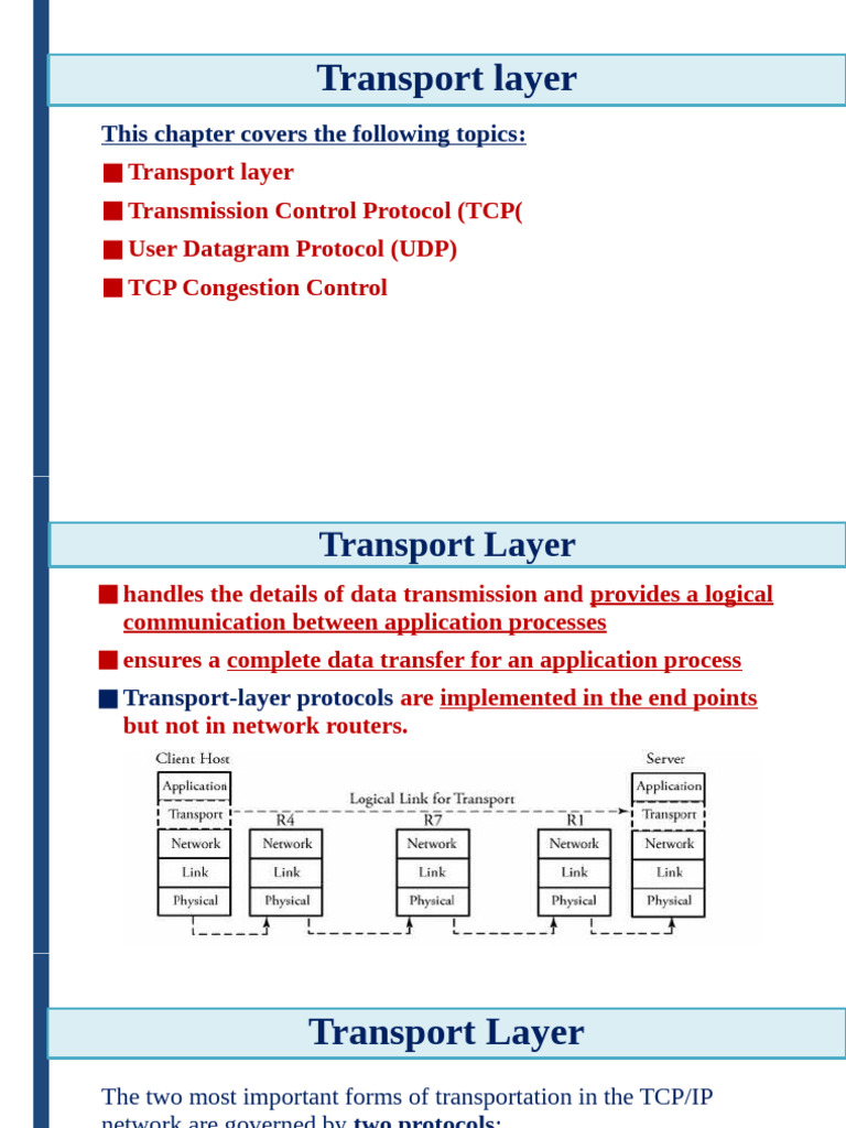 Ch-7 Transport Layer | PDF | Transmission Control Protocol | Network Congestion