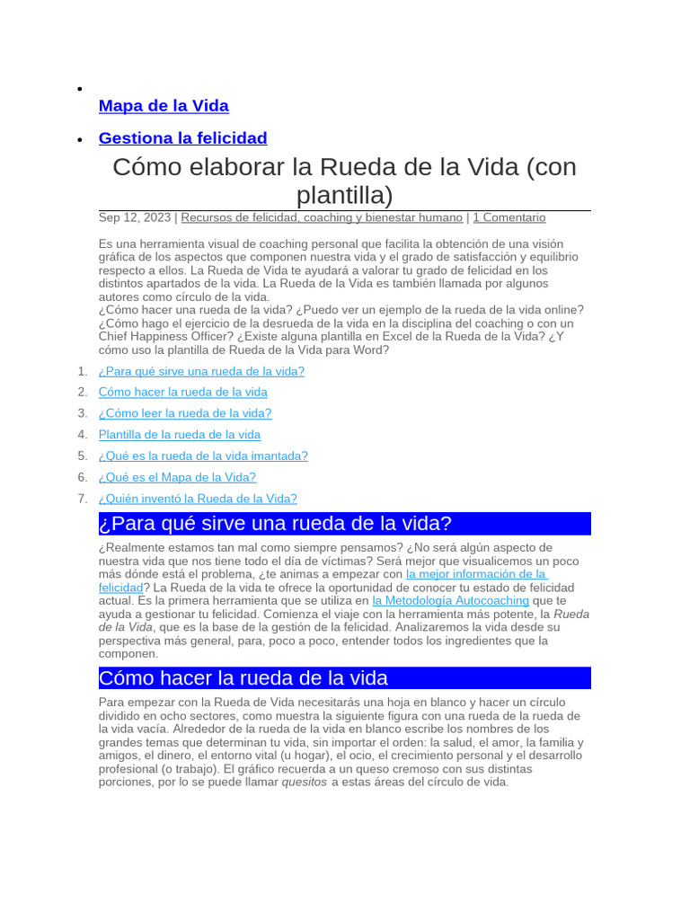 Mapa de La Vida | PDF | Felicidad | Amor