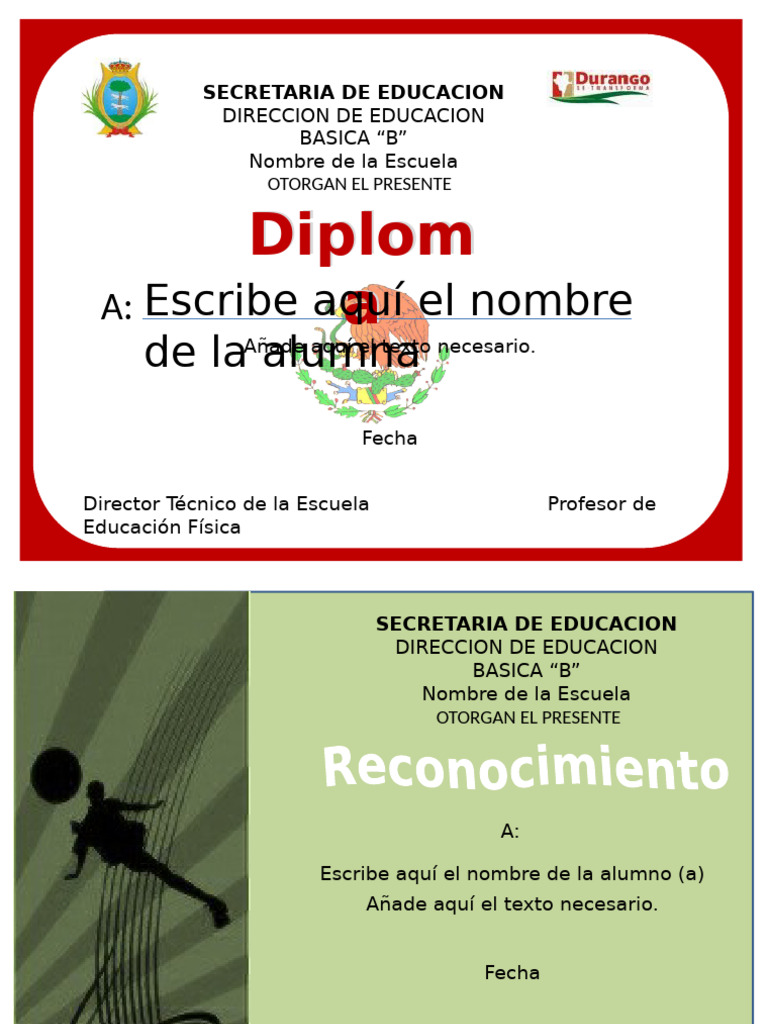 Diploma y Reconocimiento Escolar | PDF