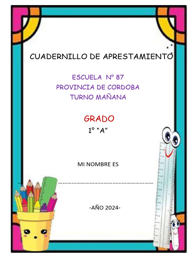 Cuadernillo de Aprestamiento 1° "A" | PDF