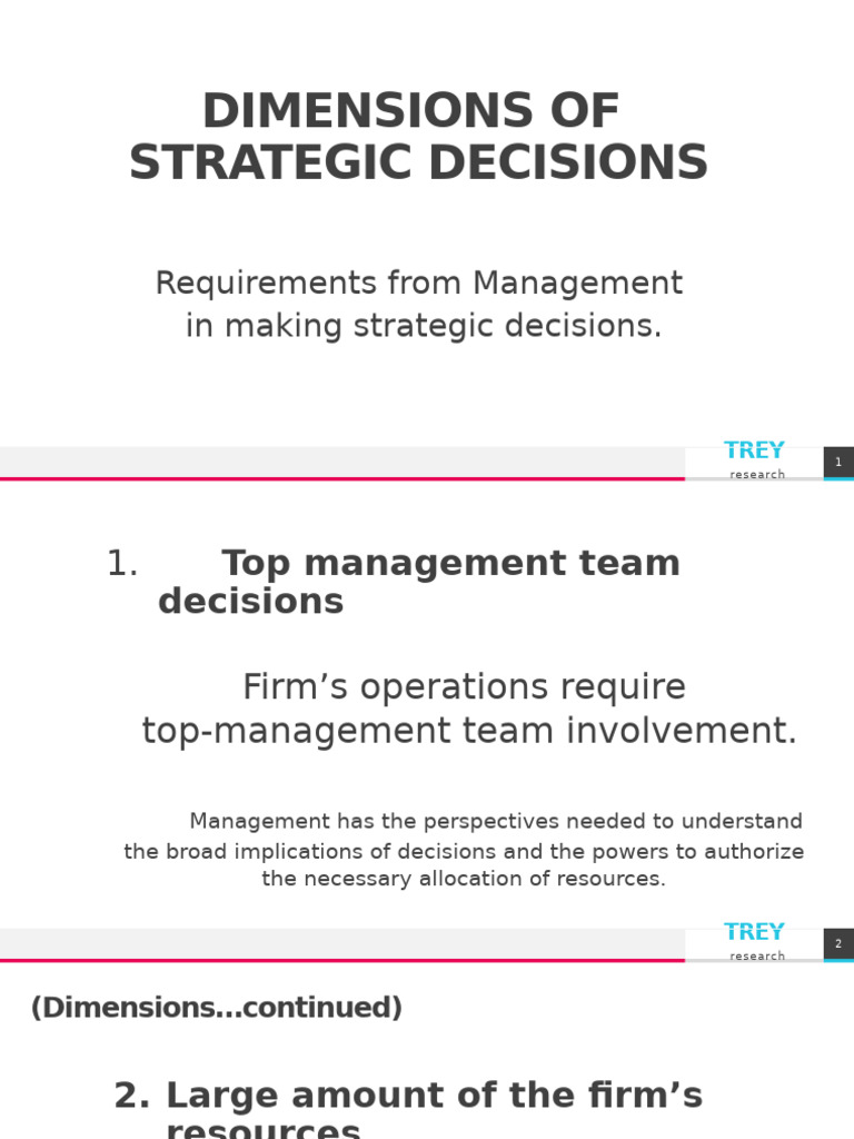 Strategic Decision-Making Dimensions | PDF | Business | Economies