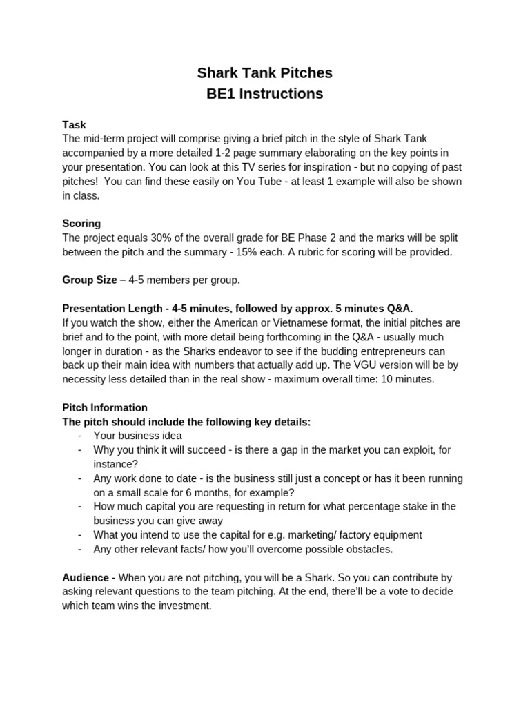 Shark Tank Pitches - Presentations | PDF