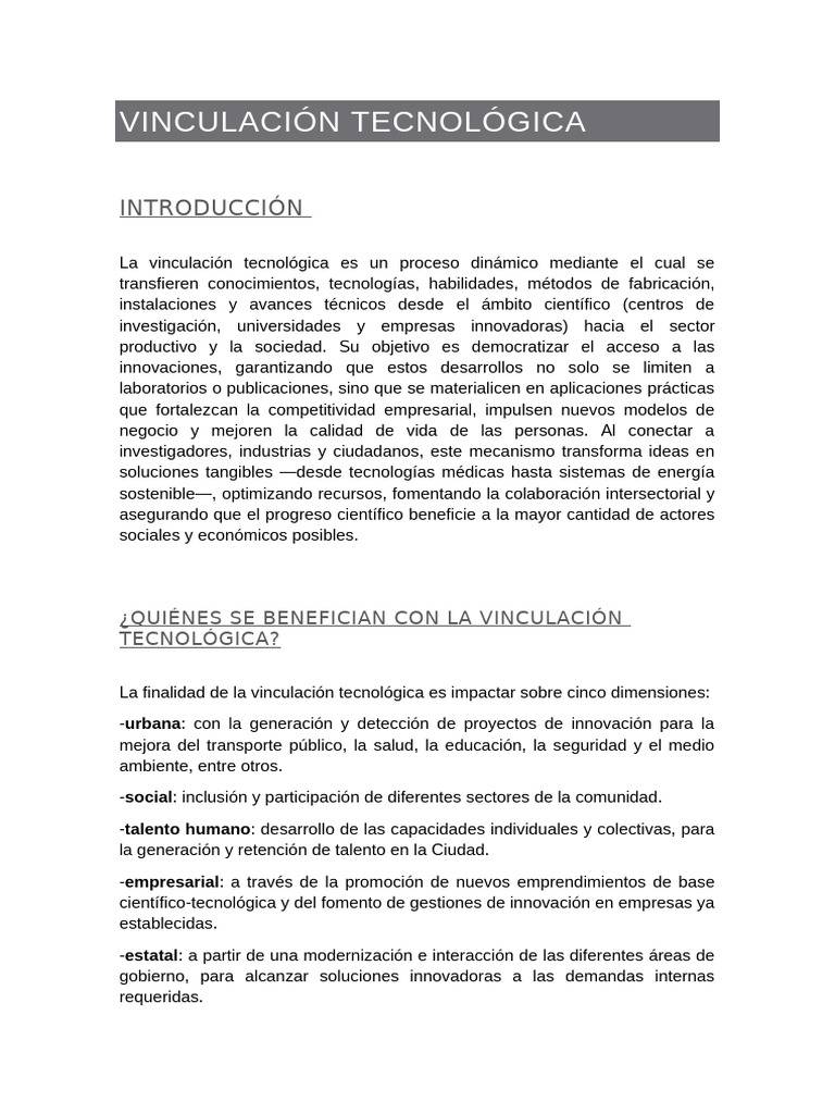 Vinculación Tecnológica y Huellas | PDF | Innovación | Huella dactilar