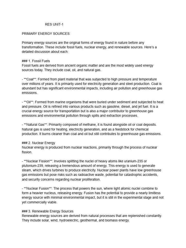 RES UNIT - 1&2 | PDF | Renewable Energy | Energy Development
