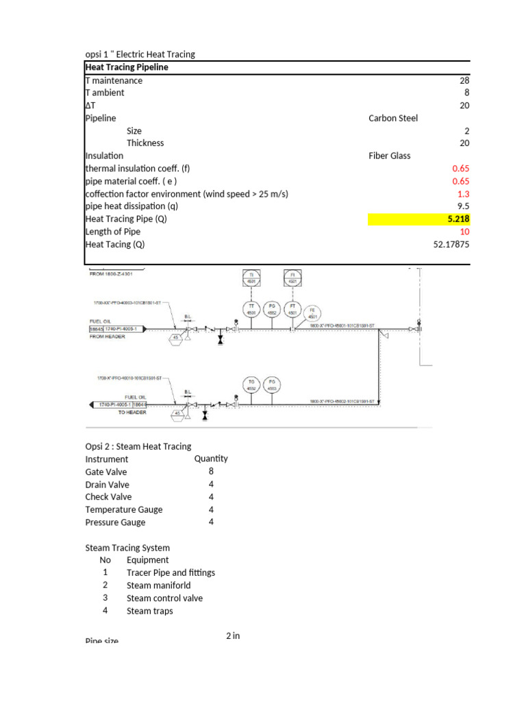 Heat Tracing Pipe Calculation | PDF | Pump | Pipe (Fluid Conveyance)