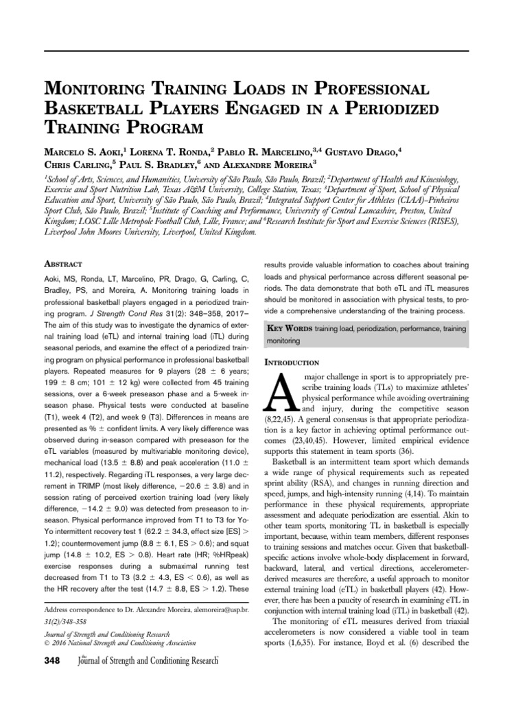 Monitoring Training Loads in Professional.9 | PDF | Physical Fitness | Strength Training