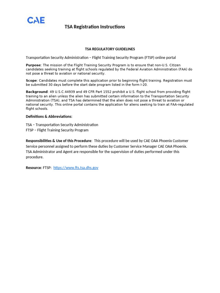 Updated TSA Registration Instructions | PDF | Transportation Security ...