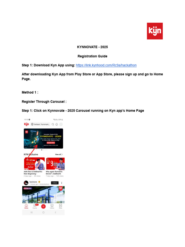 KYNNOVATE - 2025 - Regsitration Guide For Participants | PDF