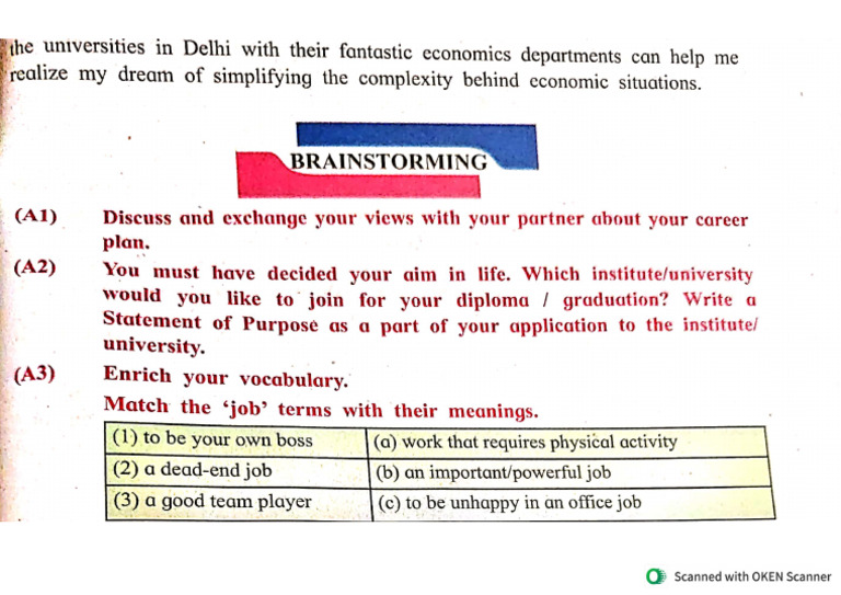 Brainstorming 12 English Question | PDF
