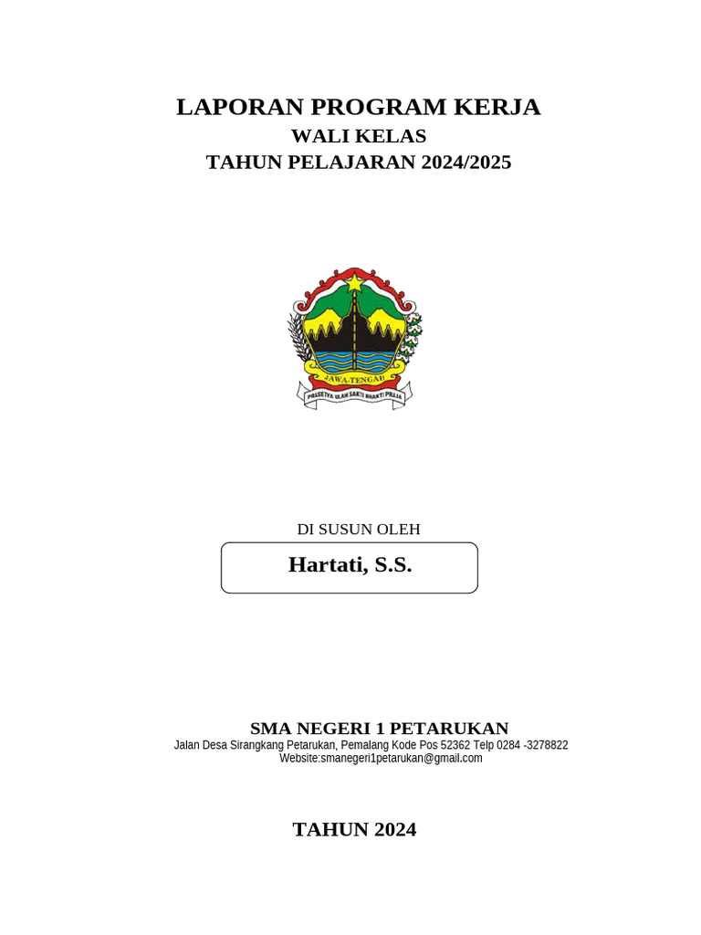 Program Kerja Wali Kelas 2024/2025 | PDF