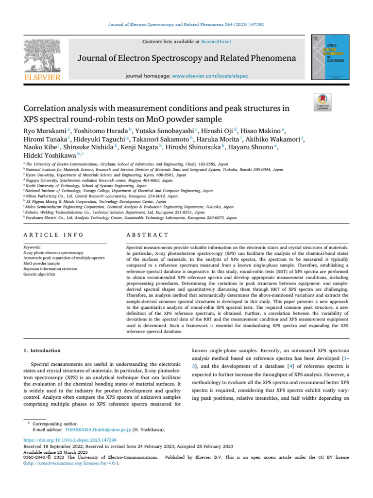 xps 2 | PDF | X Ray Photoelectron Spectroscopy | Spectroscopy