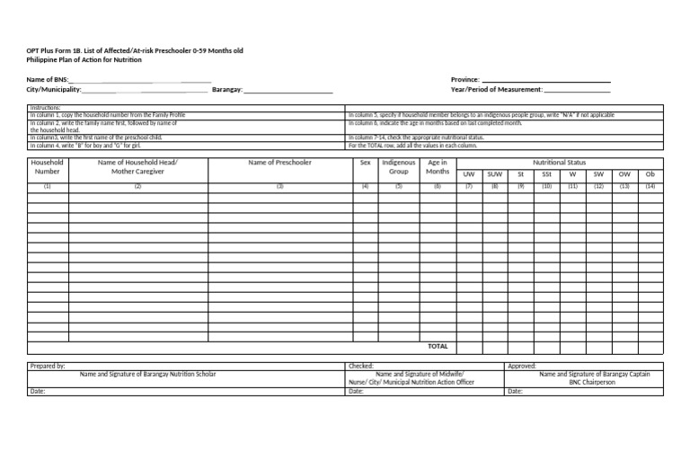 opt_form_1b | PDF | Family | Childhood