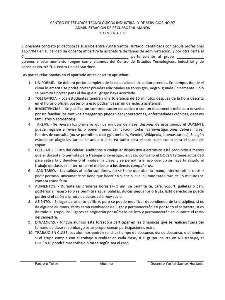 Reglamento del Alumno en CETIS 97 | PDF