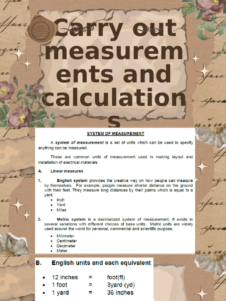 Measurement and Calculation Guide | PDF