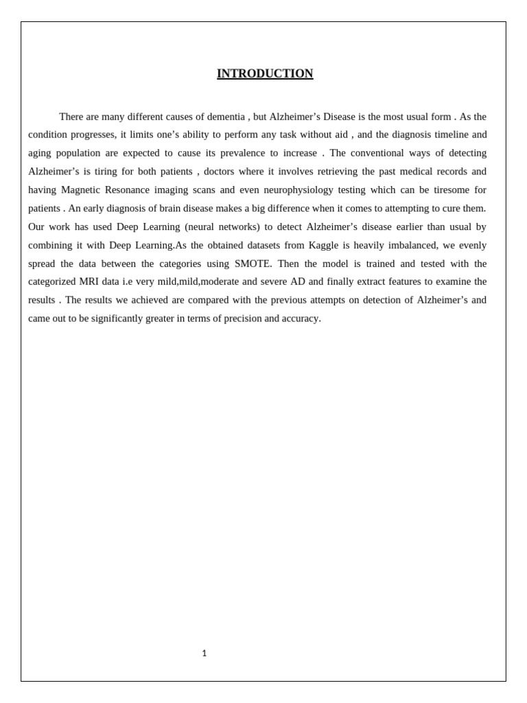 Alzheimers Detection Using Deep Learning 1 2 Pdf Alzheimers Disease Sensitivity And