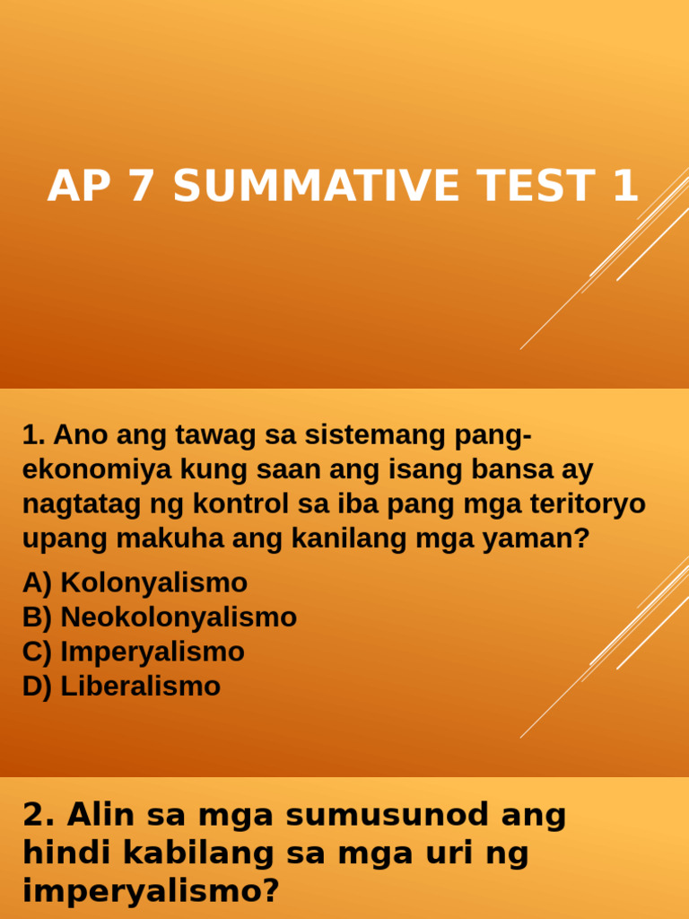 AP 7 Summative Test 1 Q2 | PDF