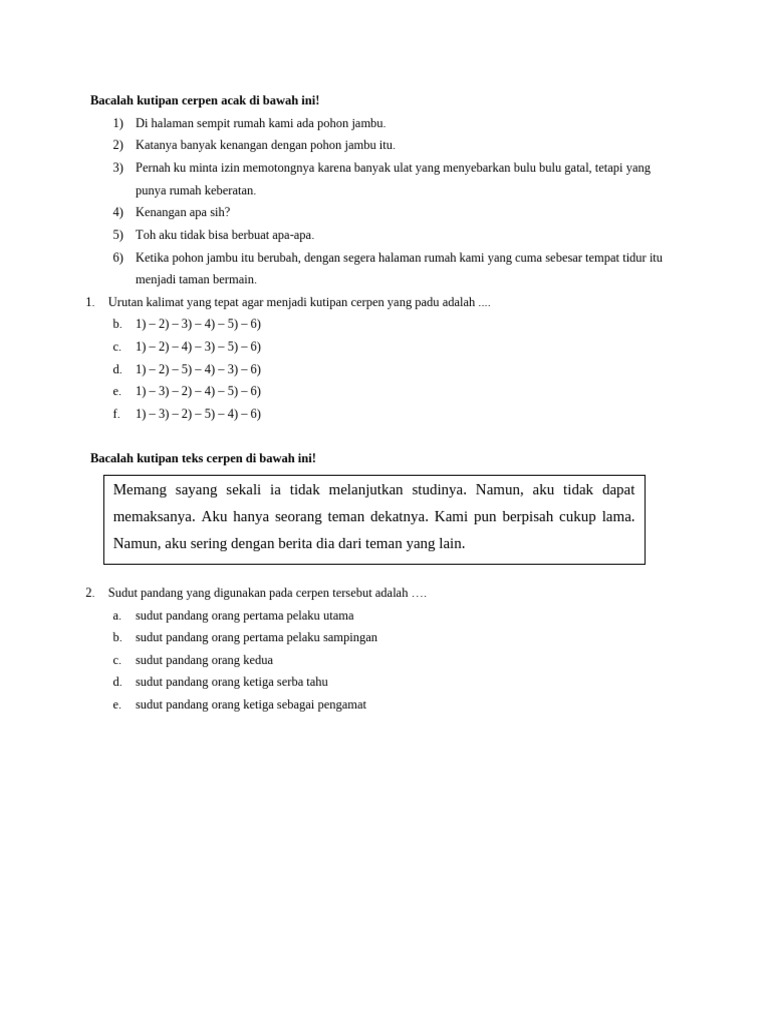 Soal Utama Pas Bahasa Indonesia Kelas 11 | PDF