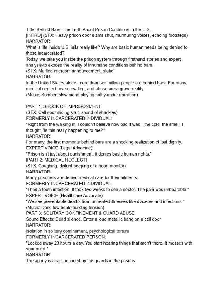 Title_ Behind Bars_ The Truth About Prison Conditions in the U-2 | PDF | Prison | Solitary ...