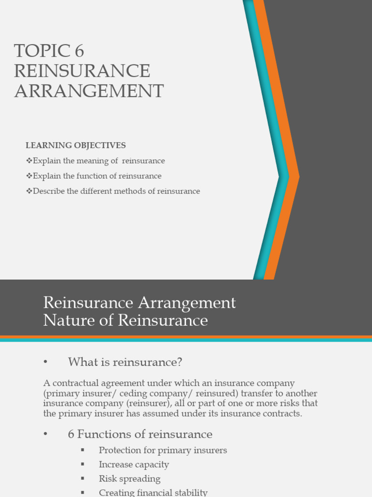 TOPIC 6_REINSURANCE | PDF | Reinsurance | Insurance