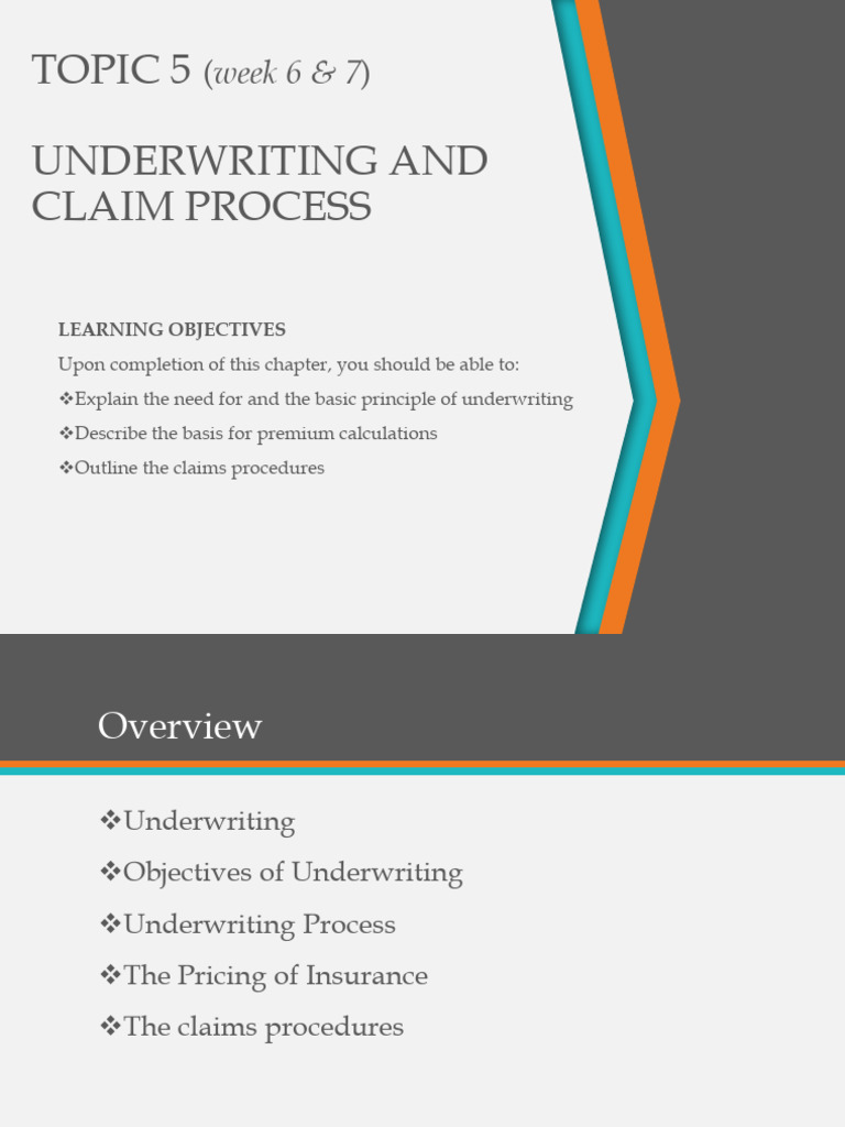 Underwriting and Claims Process Guide | PDF | Insurance | Underwriting