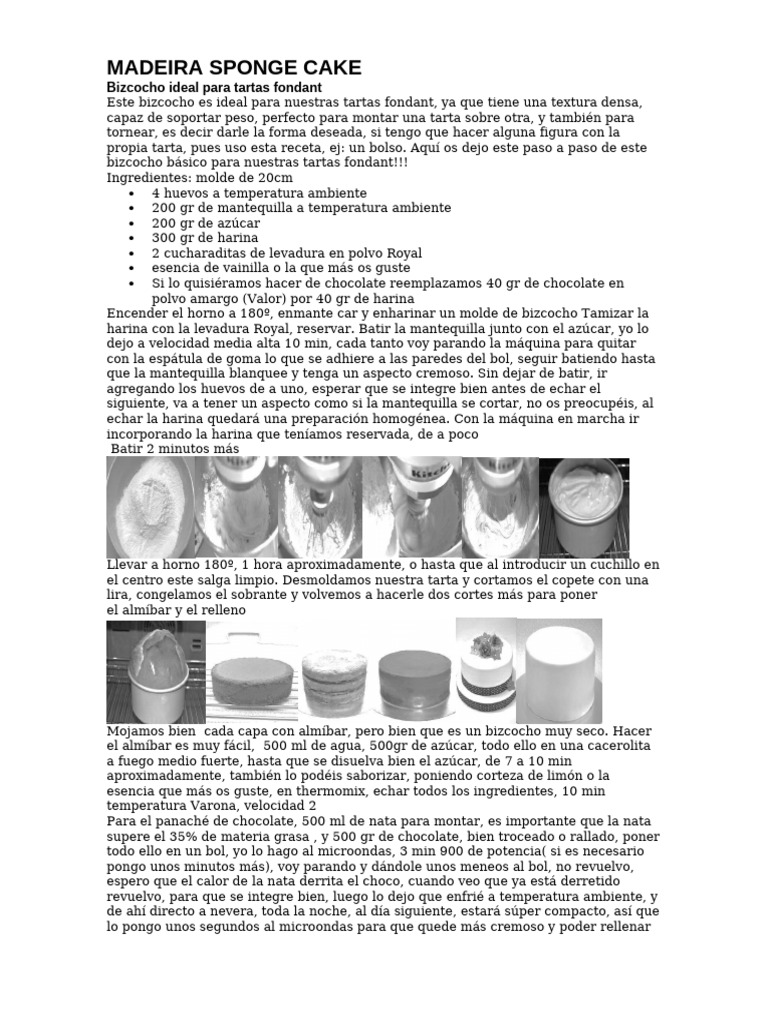 Madeira Sponge Cake | PDF | Alimentos | Cocina